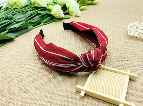 Red Stripes Knotted Headbandstylish Fashion - Etsy