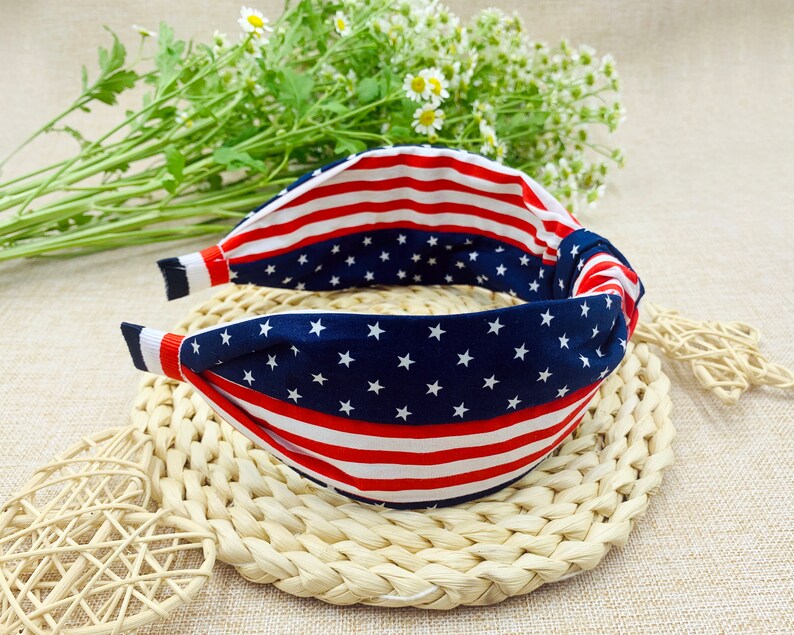 American Flag Knot Headband4th of July Headbandpatriotic - Etsy