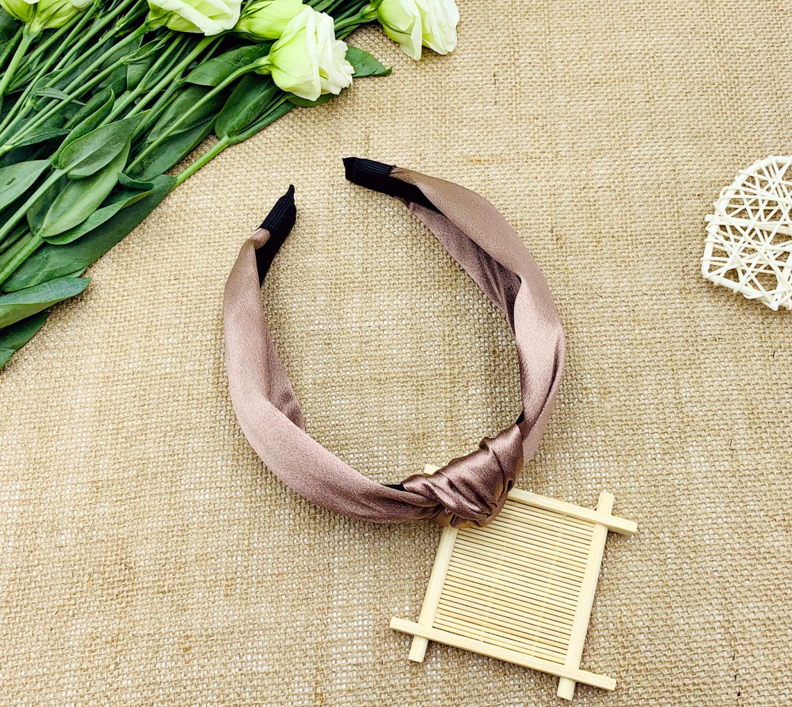 Lotus root purple satin knotted headbandSatin HeadbandBoho | Etsy