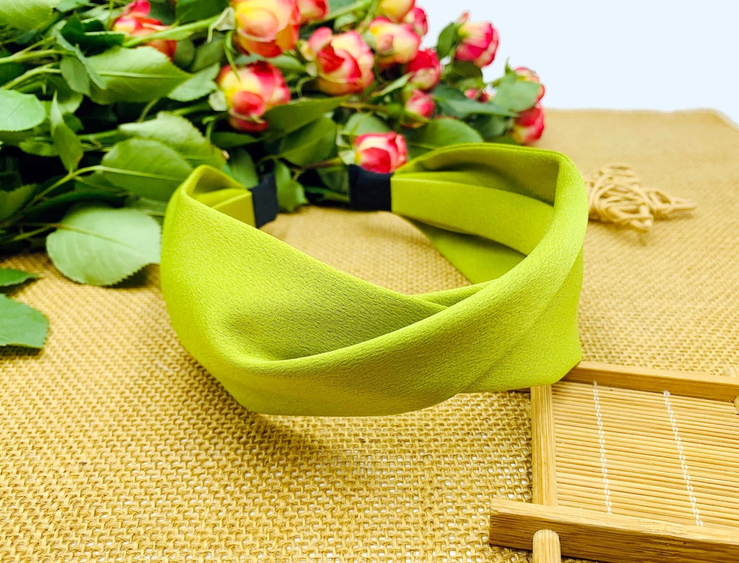 Wasabi Green Satin Twist Headband,headbands for Women,bohemian Headband ...