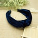 Navy Blue Velvet Front Braided Headband,navy Velvet Flock Deep Braided ...