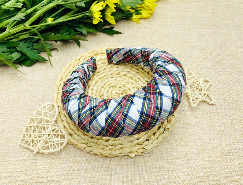 Red Plaid Bind Padded Headbandstylish Fashion - Etsy