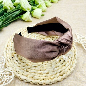 Lotus Root Purple Satin Knotted Headband,satin Headband,boho Headband ...