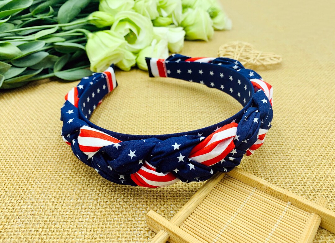 American Flag Braided Headband,4th of July Headband,patriotic Headband ...