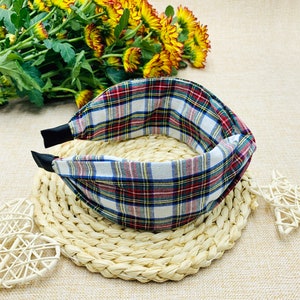 Red Christmas Plaid Cross Headband,headband for Women,wide Headband,green Tartan Fabric Headband ...