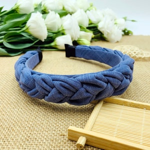Blue Denim Braided Headband,stylish Fashion Hairband,braided Aliceband ...