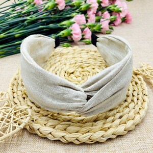 Original Linen Twisted Headband,linen Cross Headband,stylish Fashion ...