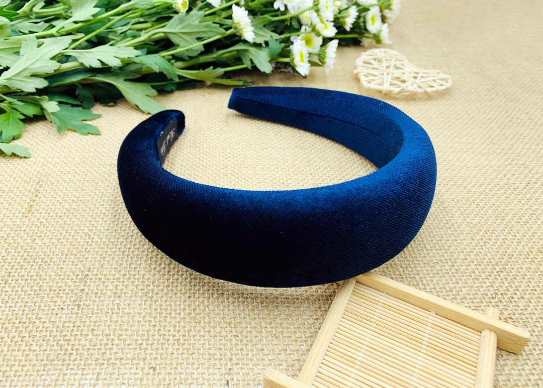 Navy Velvet Padded Headband,bohemian Vintage Style Headband,matator ...