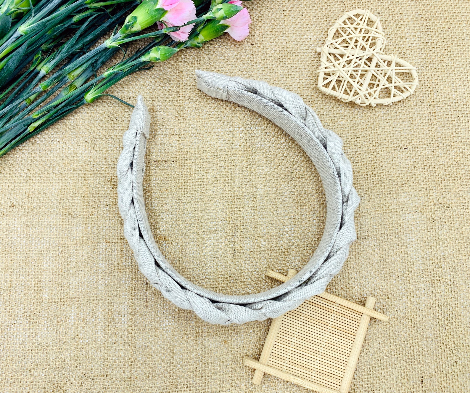 Original Linen Braided Headbandstylish Fashion - Etsy