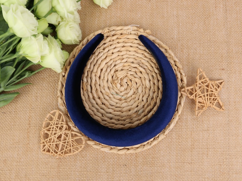 Navy Blue Velvet Padded Headband,bohemian Vintage Headband,matator ...