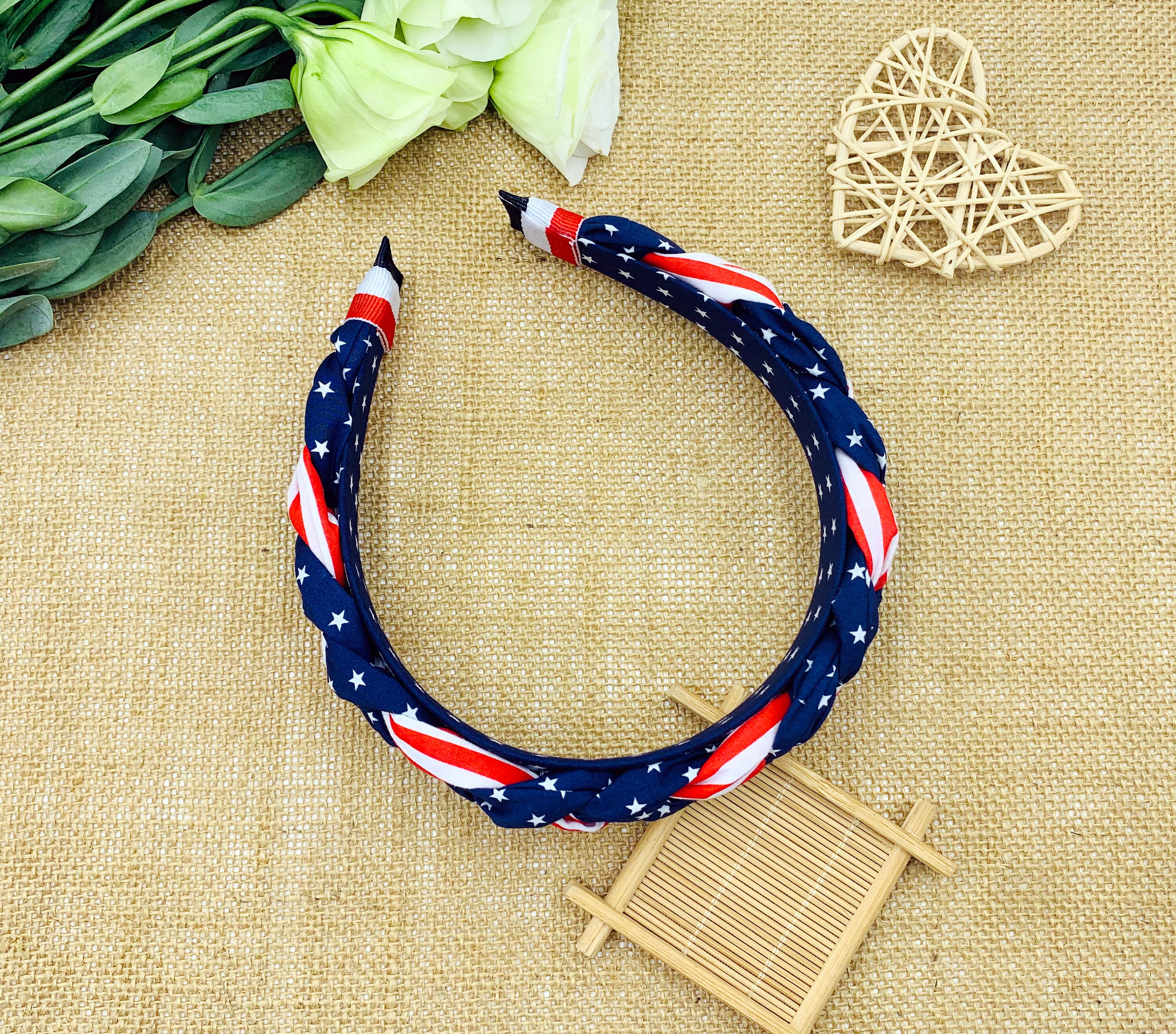 American Flag Braided Headband,4th of July Headband,patriotic Headband ...