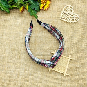 Red Christmas Plaid Cross Headband,headband for Women,wide Headband,green Tartan Fabric Headband ...