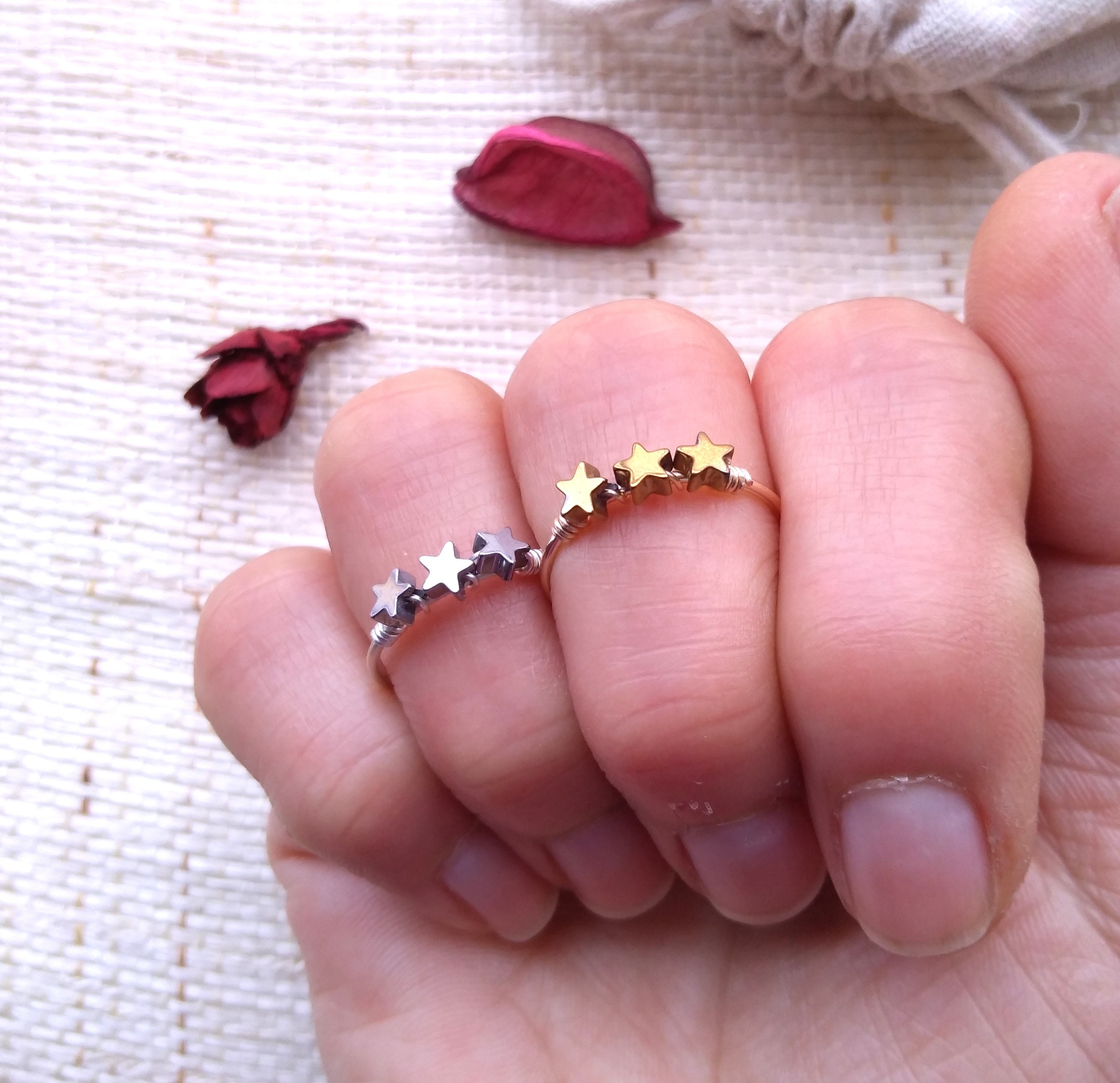 Star Silver Rings Dainty Star Rings Star Gold Ring Delicate | Etsy