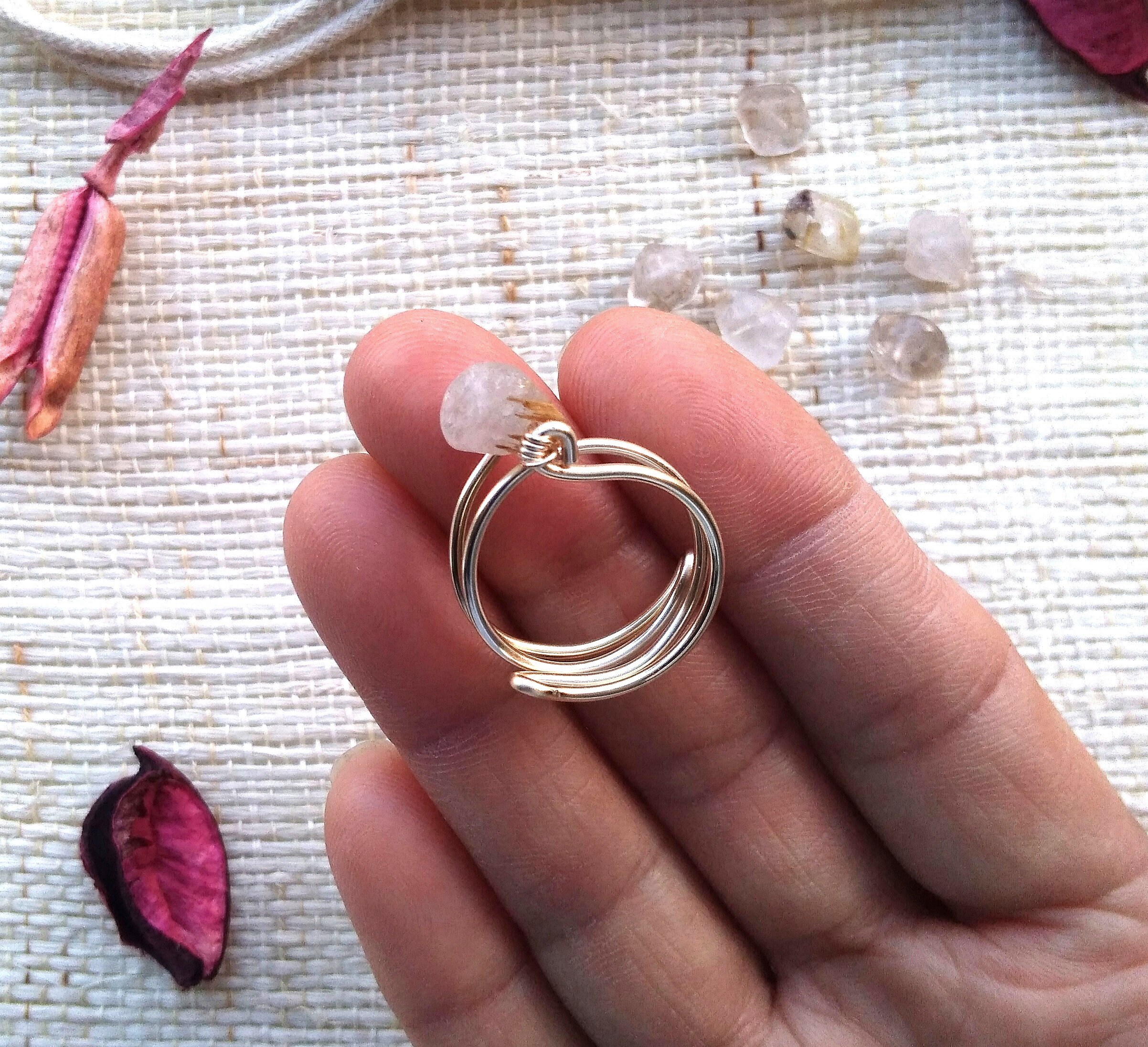 Citrine ring for women Wire wrap ring November birthstone | Etsy