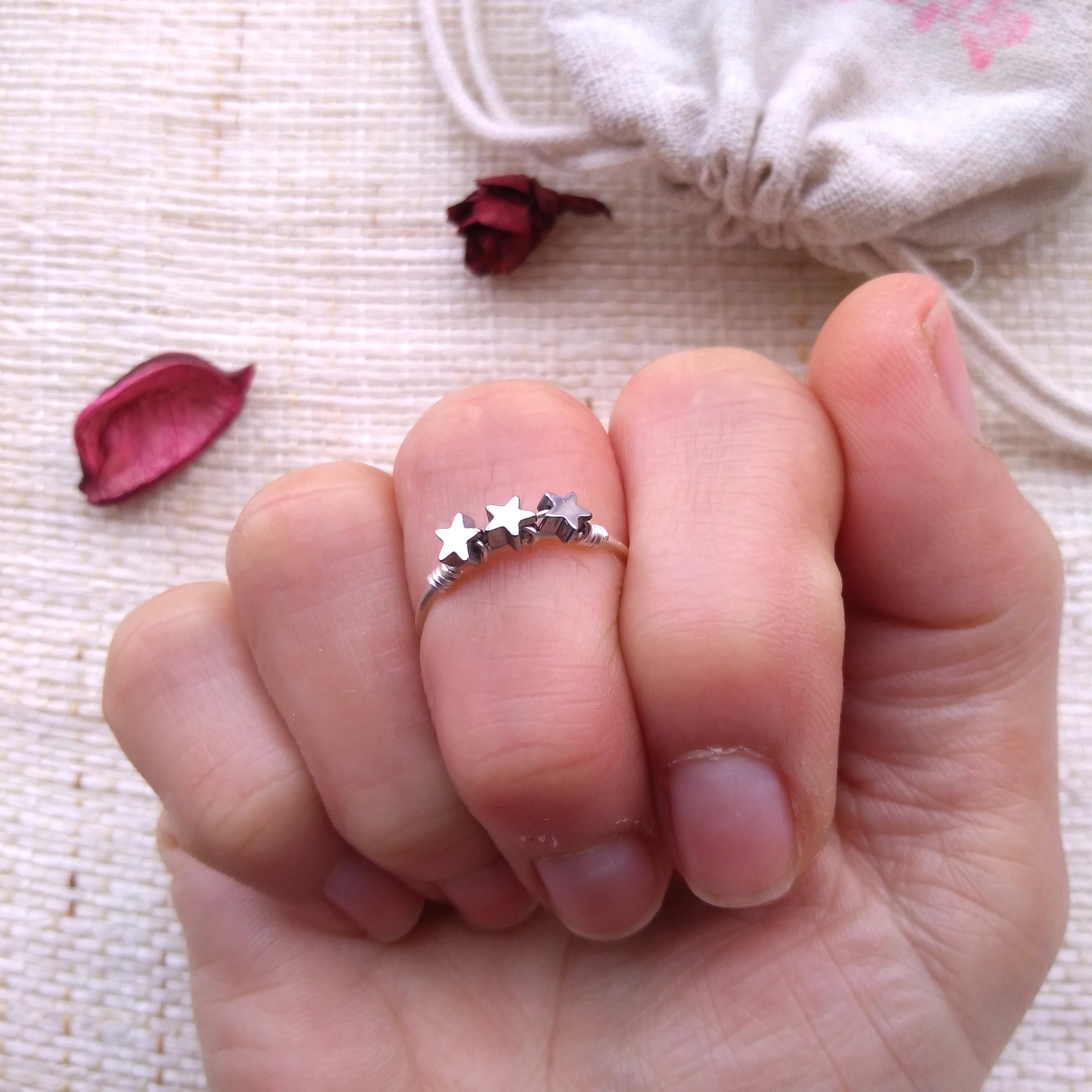 Star Silver Rings Dainty Star Rings Star Gold Ring Delicate | Etsy