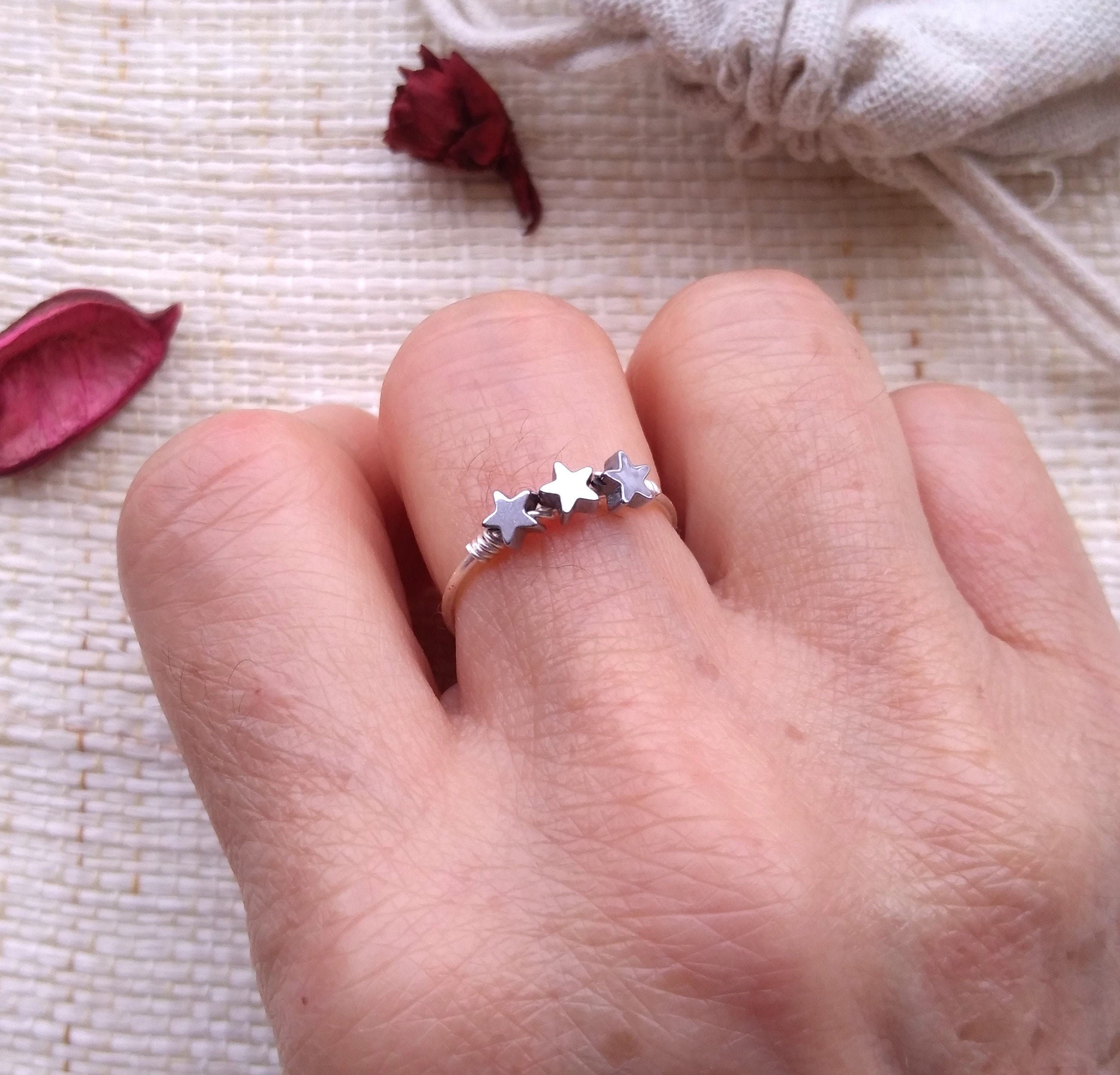 Star Silver Rings Dainty Star Rings Star Gold Ring Delicate | Etsy