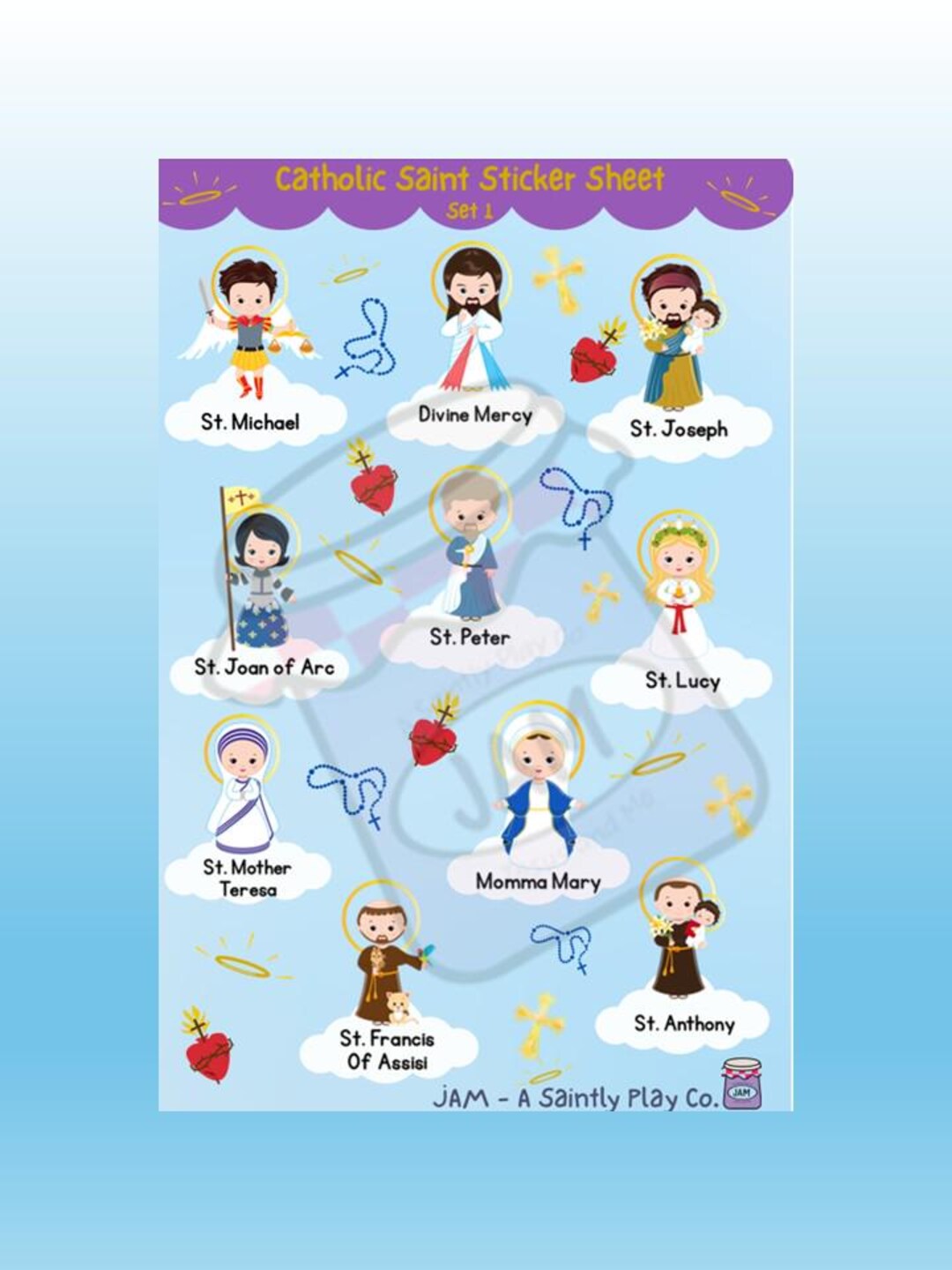 Catholic Saint Mini Sticker Sheets for Kids Set 1 - Etsy