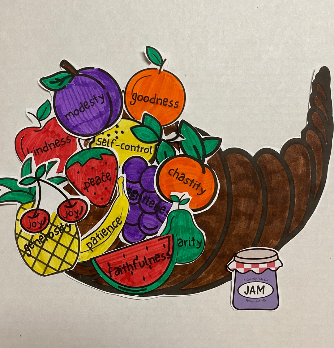 Fruits of the Spirit Bible Activity, Thanksgiving Craft, Fruits of the ...