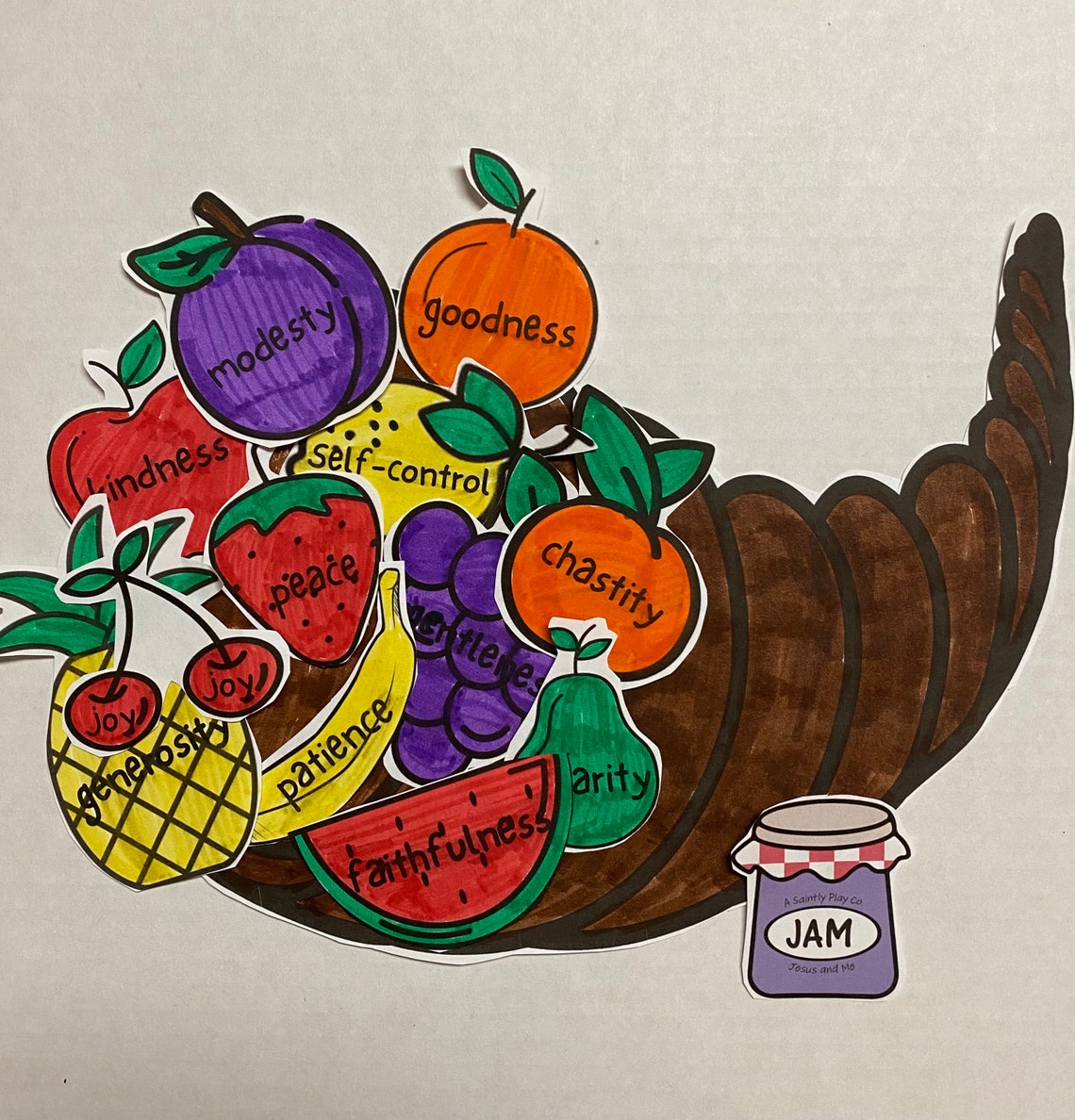 Fruits of the Spirit Bible Activity, Thanksgiving Craft, Fruits of the ...
