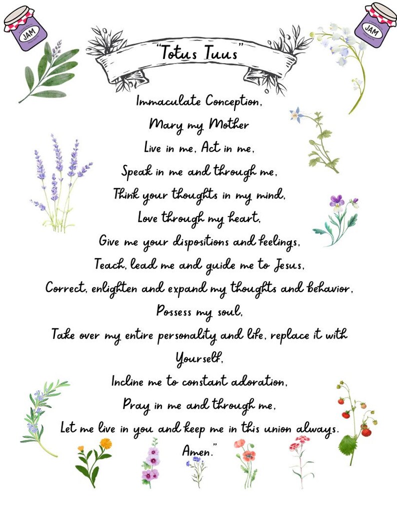Totus Tuus Print and Prayer Cards Digital Download - Etsy