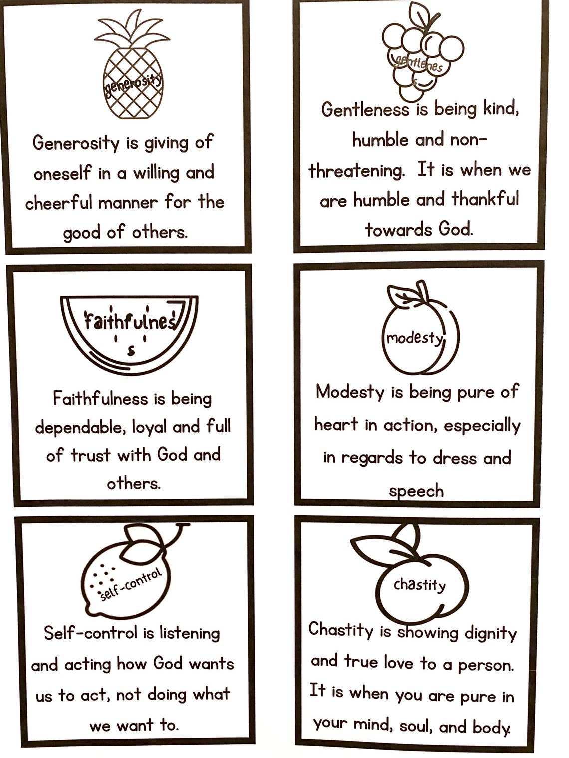 Fruits of the Spirit Bible Activity, Thanksgiving Craft, Fruits of the ...