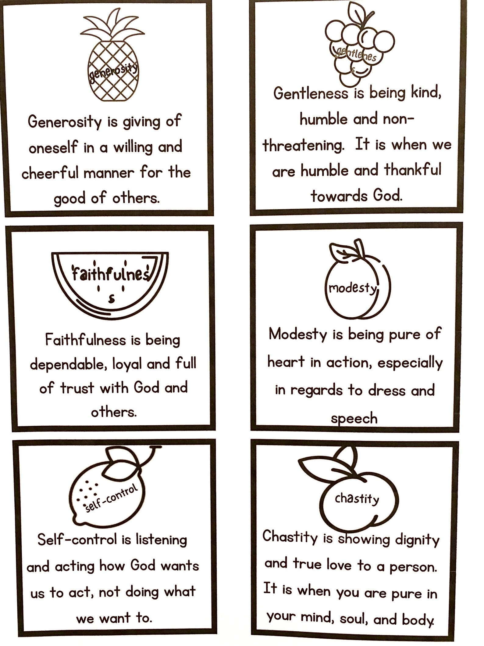 Fruits of the Spirit Bible Activity, Thanksgiving Craft, Fruits of the ...