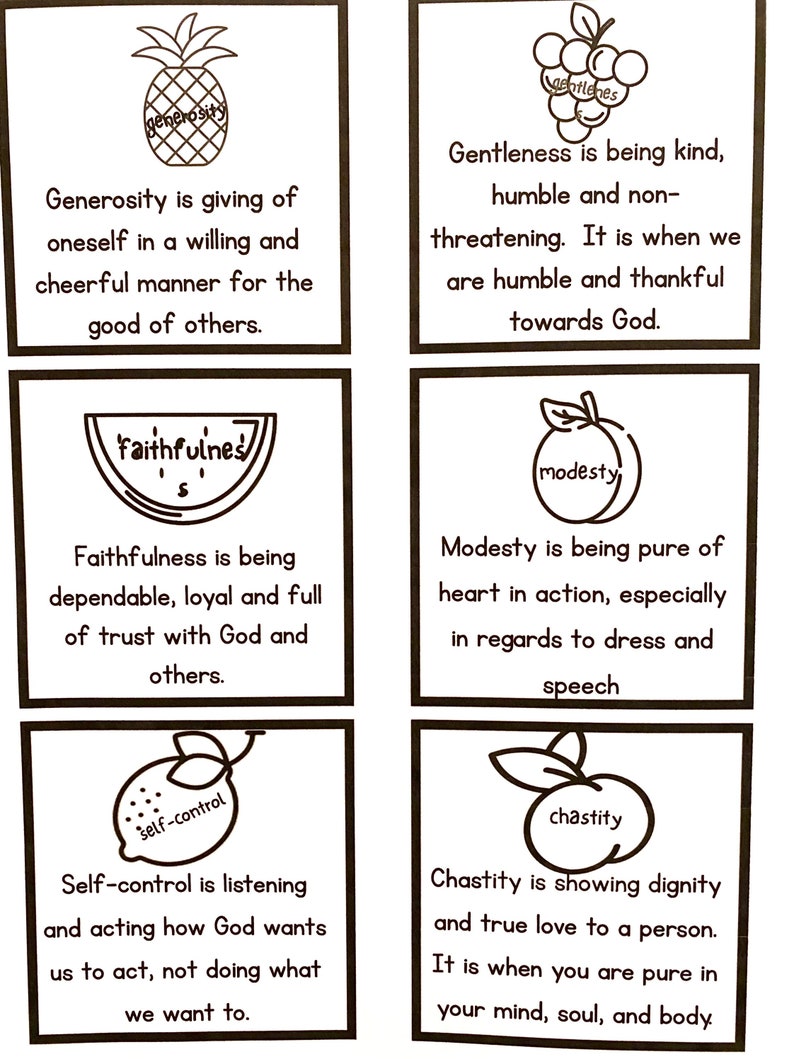 Fruits of the Spirit Bible Activity, Thanksgiving Craft, Fruits of the ...