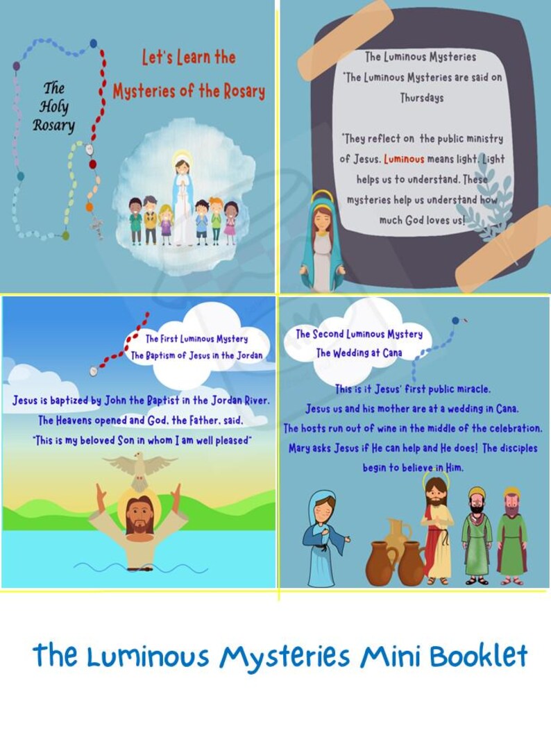 Kids Rosary Guide: Prayers & Mysteries Activity Set (digital Download ...