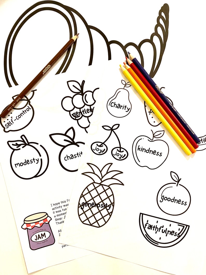 Fruits of the Spirit Bible Activity, Thanksgiving Craft, Fruits of the ...