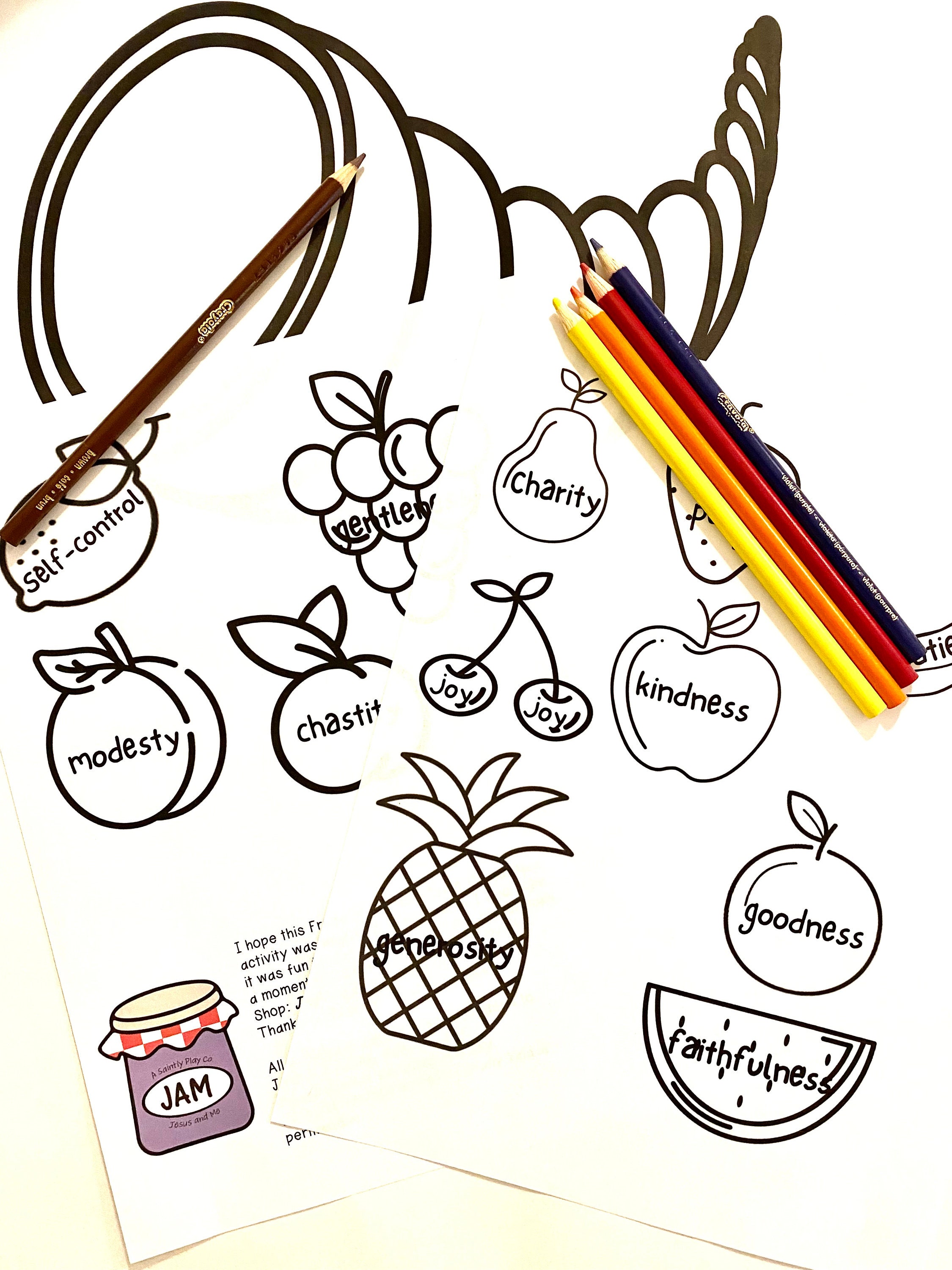 Fruits of the Spirit Bible Activity, Thanksgiving Craft, Fruits of the ...