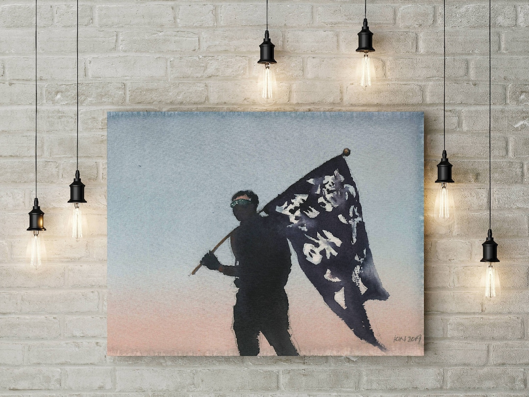 Hong Kong Wall Art Hong Kong Protest Hongkonger Be Water Art Watercolor ...