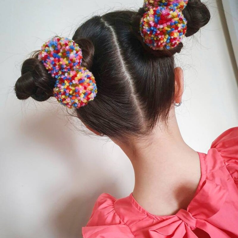 Pom Pom Hair Bows - Etsy