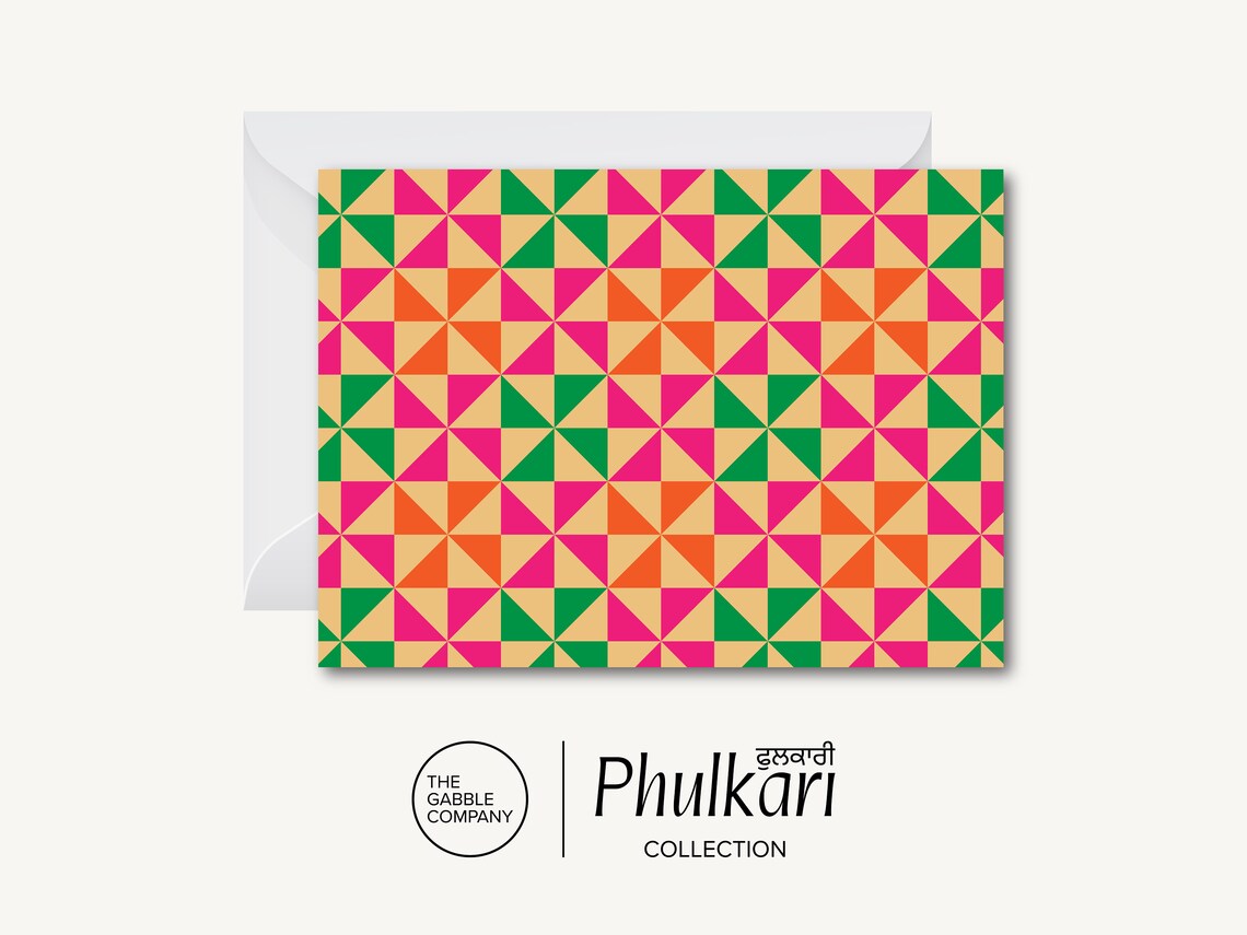 Phulkari Pattern [version B] - Greeting Card (desi, Indian, Pakistani ...