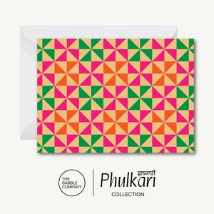 Phulkari Pattern [version B] - Greeting Card (desi, Indian, Pakistani ...