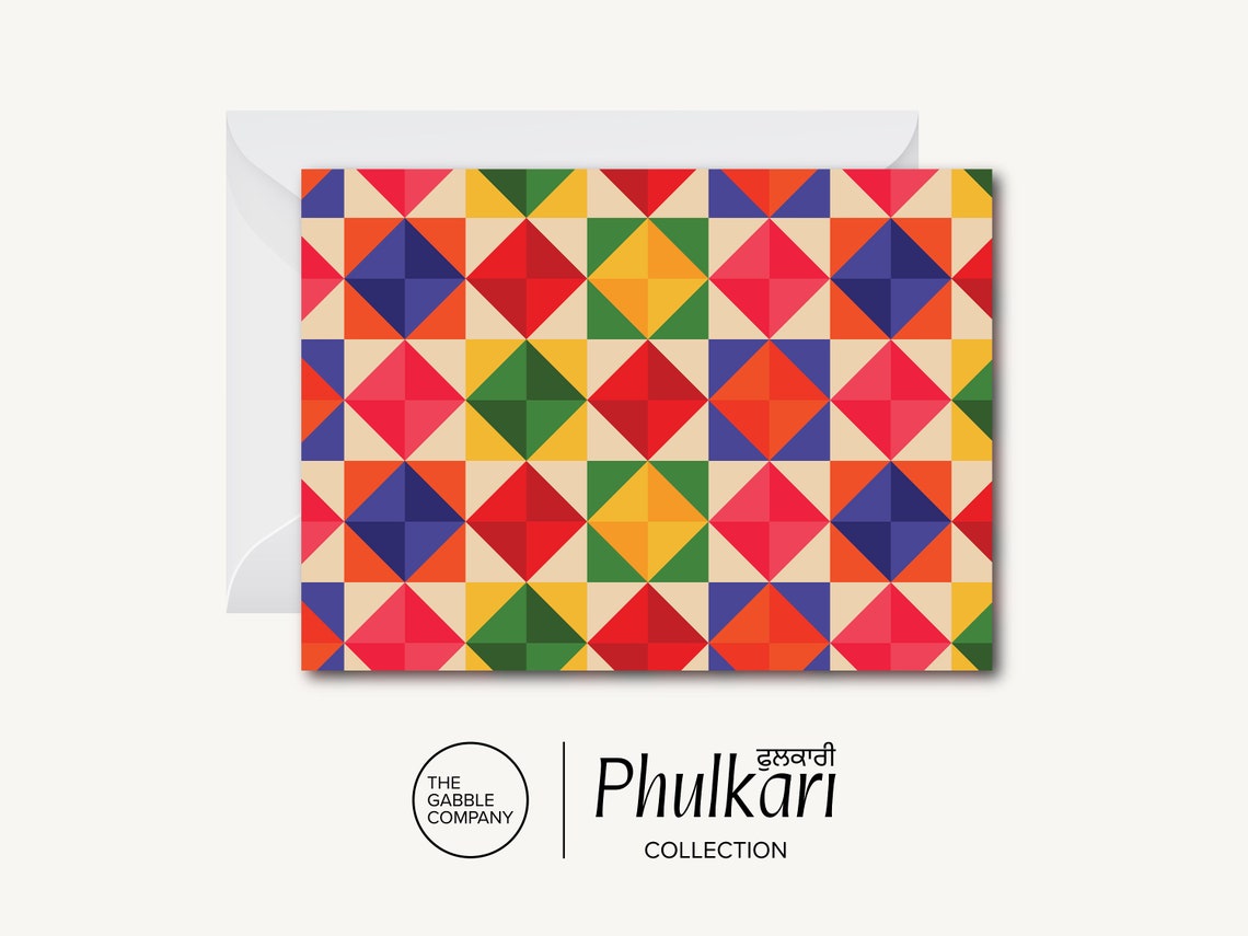 Phulkari Pattern [version A] - Greeting Card (desi, Indian, Pakistani ...