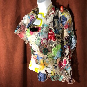 SHAWL WRAP HANDMADE Unique Colorful One of a Kind Upcycled - Etsy