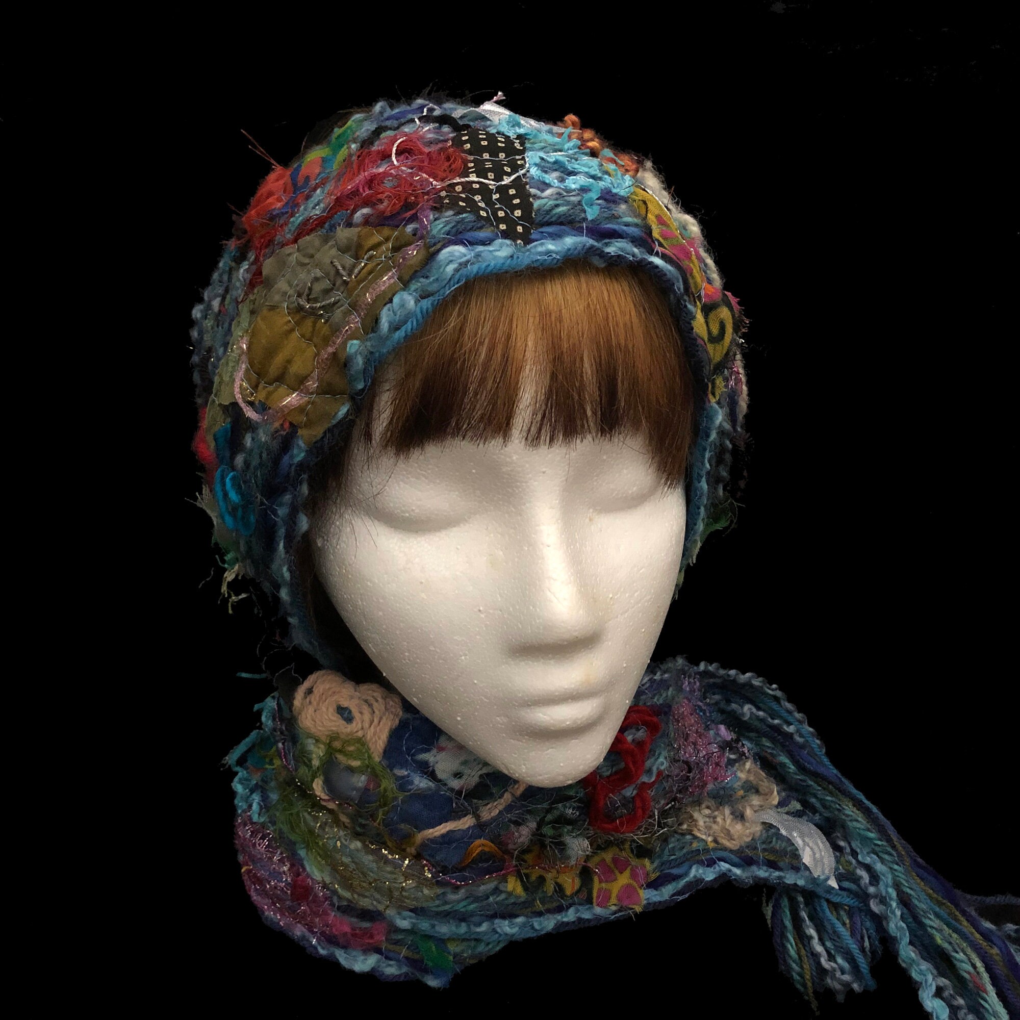 UNIQUE BLUE HANDMADE Scarf Unisex Art to Wear - Etsy