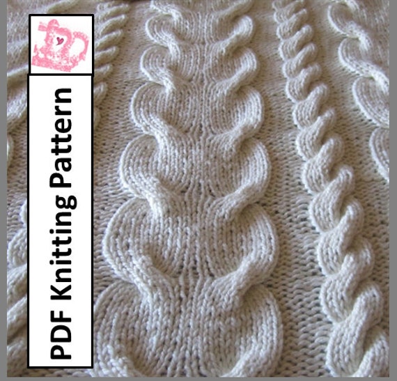 Cable knitting pattern knit pattern pdf Super Chunky Cable | Etsy
