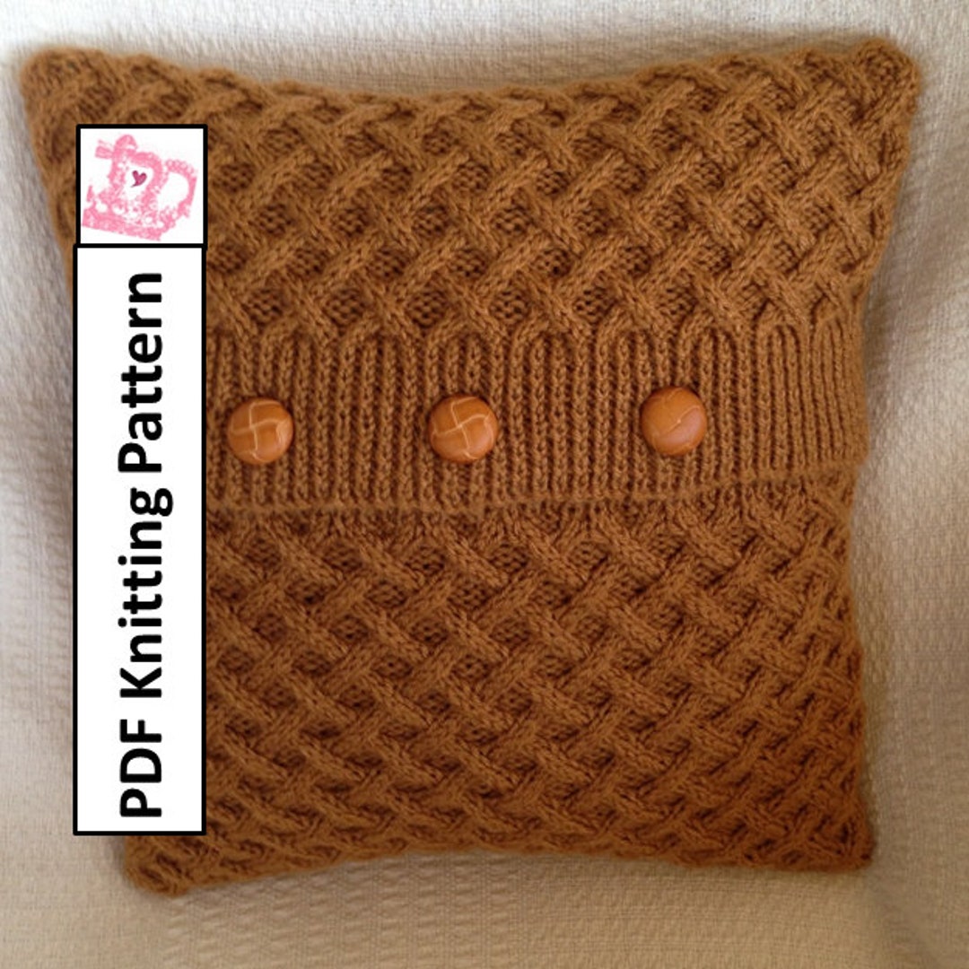 Diagonal Basketweave Knit Pillow Cover Pattern (PDF Pattern) - Etsy