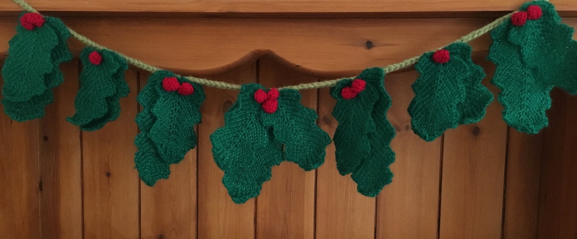 Holly Bunting Holly Garland Christmas Decoration Holiday - Etsy