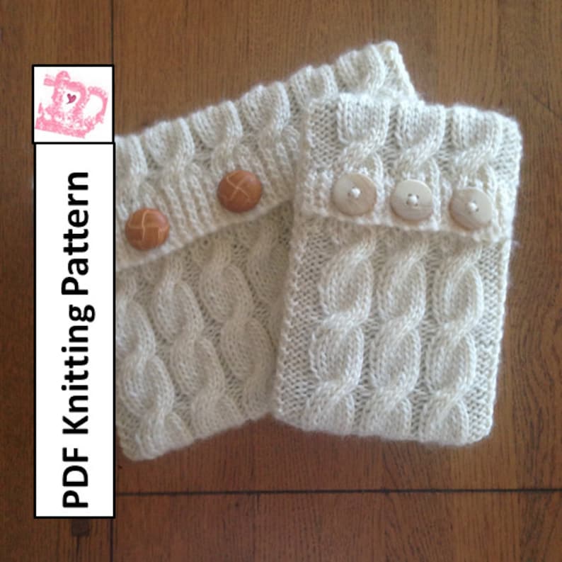 PDF KNITTING PATTERN, Cable Knit Pattern in Two Sizes - Sleeve, Cover ...