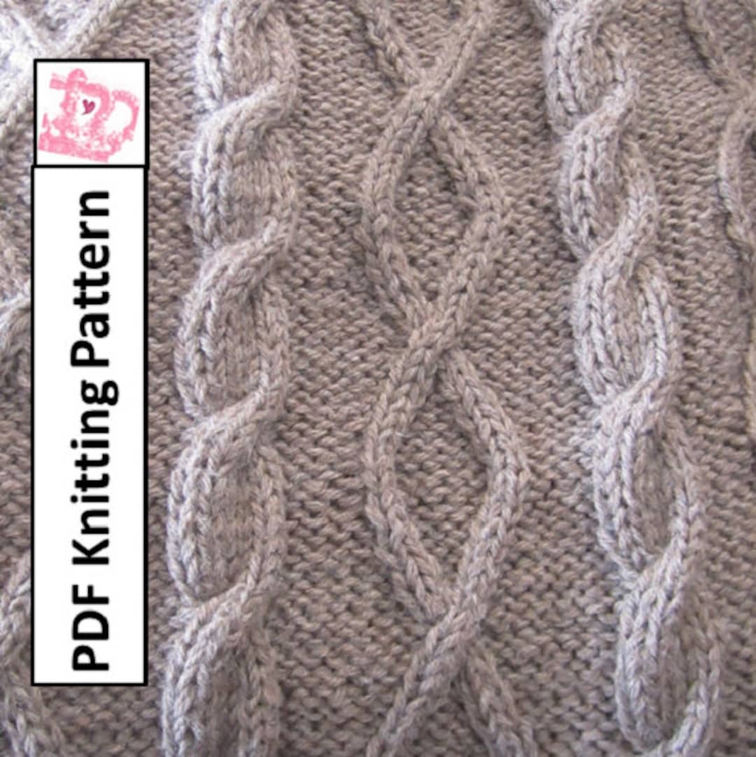 PDF KNITTING PATTERN, Cable Knit Blanket Pattern,diamonds and Cable ...
