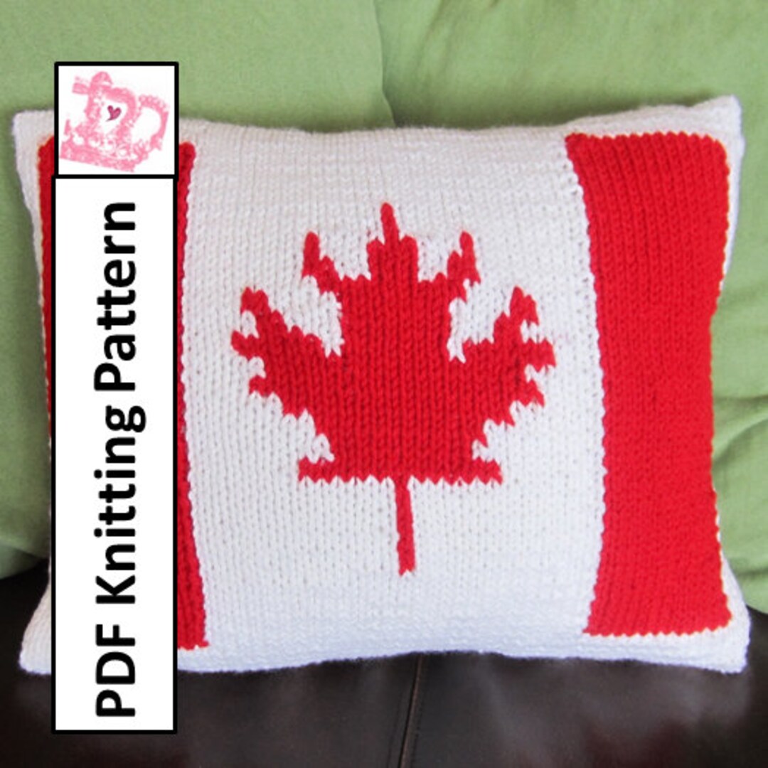 PDF KNITTING PATTERN, Canadian Flag Knitting Pattern, 12"x16", Canadian ...