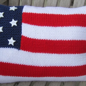 PDF KNITTING PATTERN, American Flag Knitting Pattern, 12"x16", Pillow ...