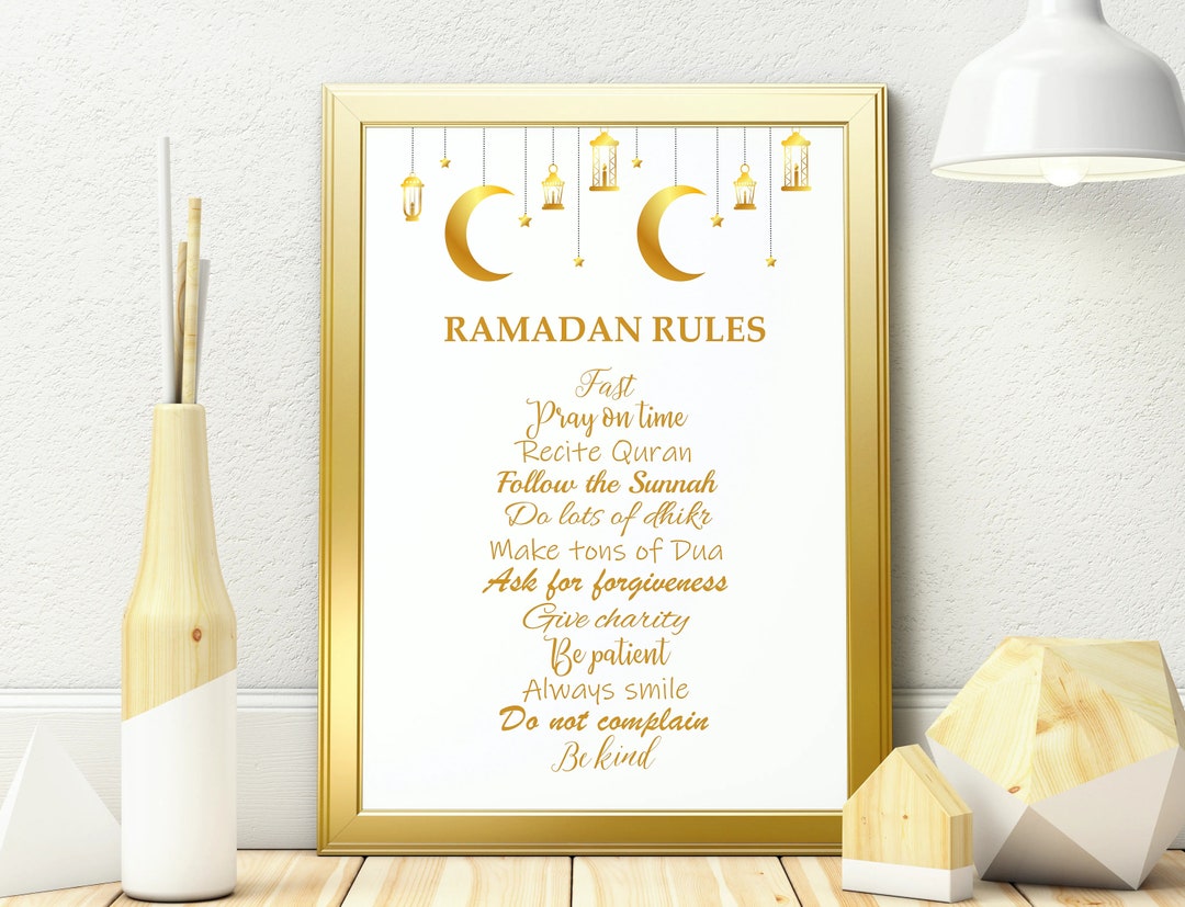 Ramadan Rules | Islamic House Rules | Ramadan Decor | Islamic Wall Art ...