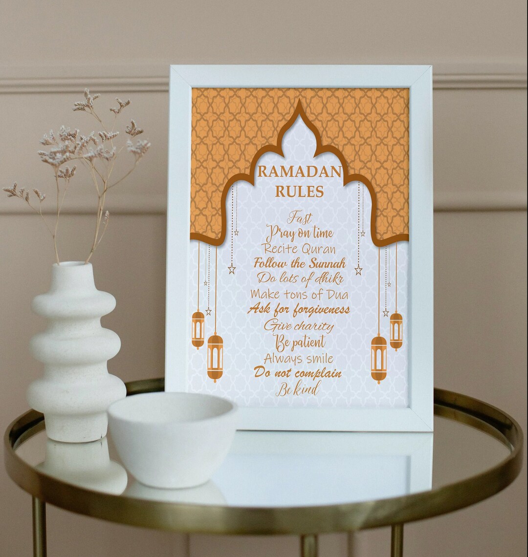 Ramadan Rules | Islamic House Rules | Ramadan Decor | Islamic Wall Art ...
