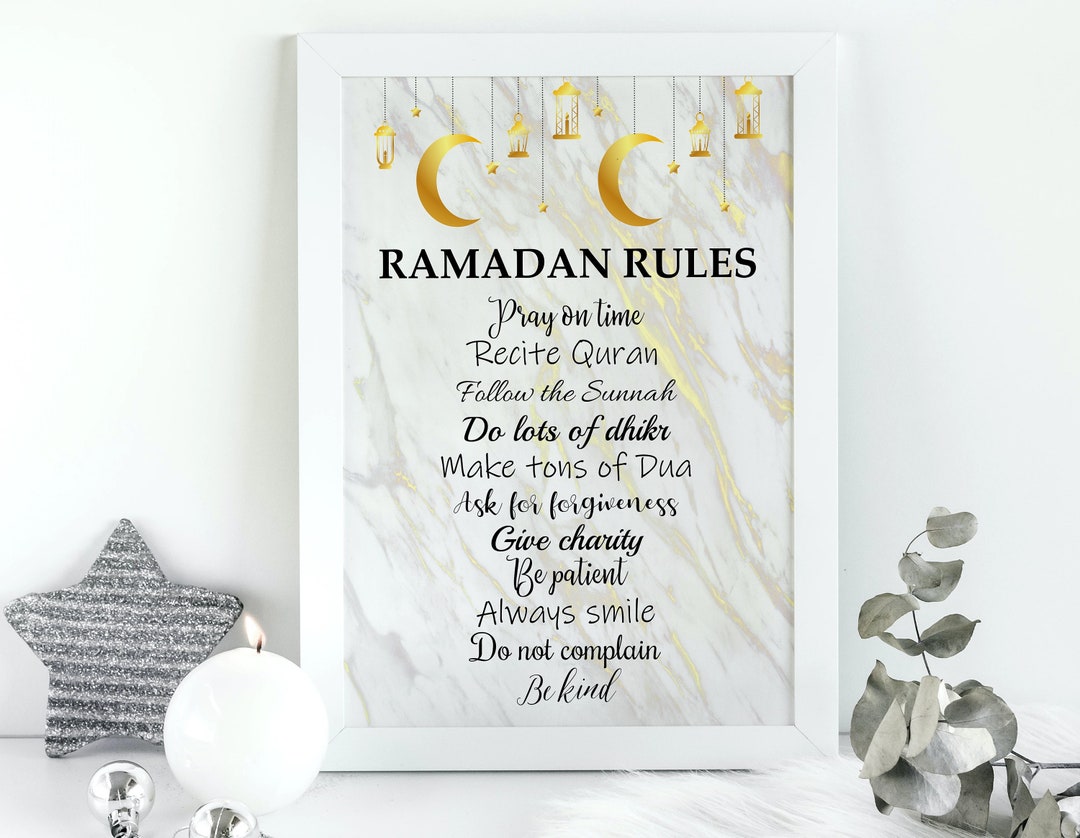 Ramadan Rules Islamic House Rules Ramadan Decor Islamic Wall Art ...