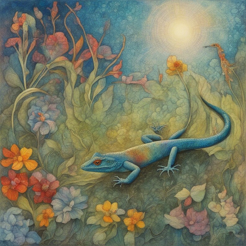 Iridescent Lizard I - Etsy