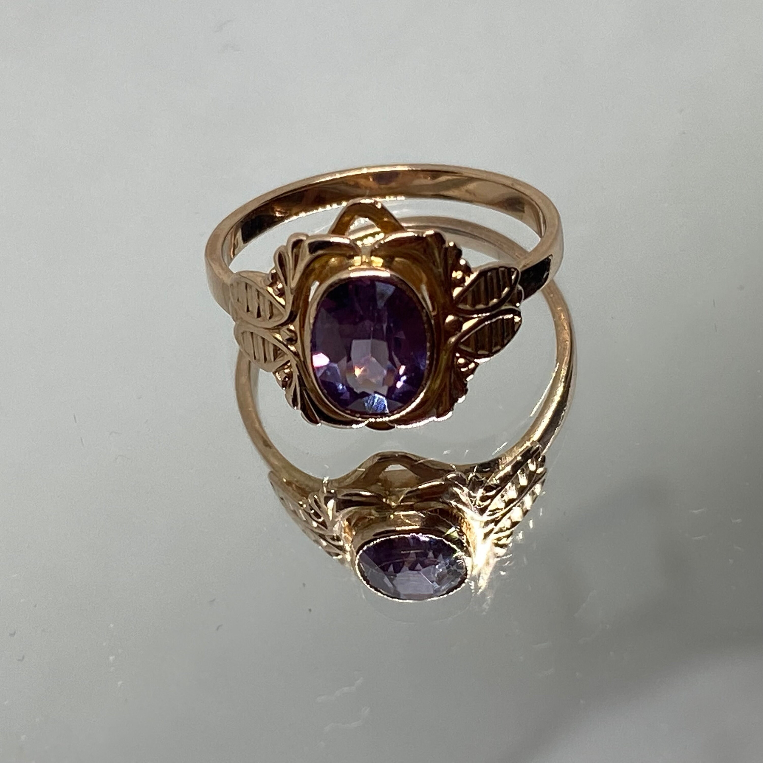 Vintage Original Rose Gold Ring With Alexandrite 583 14K , Alexandrite ...