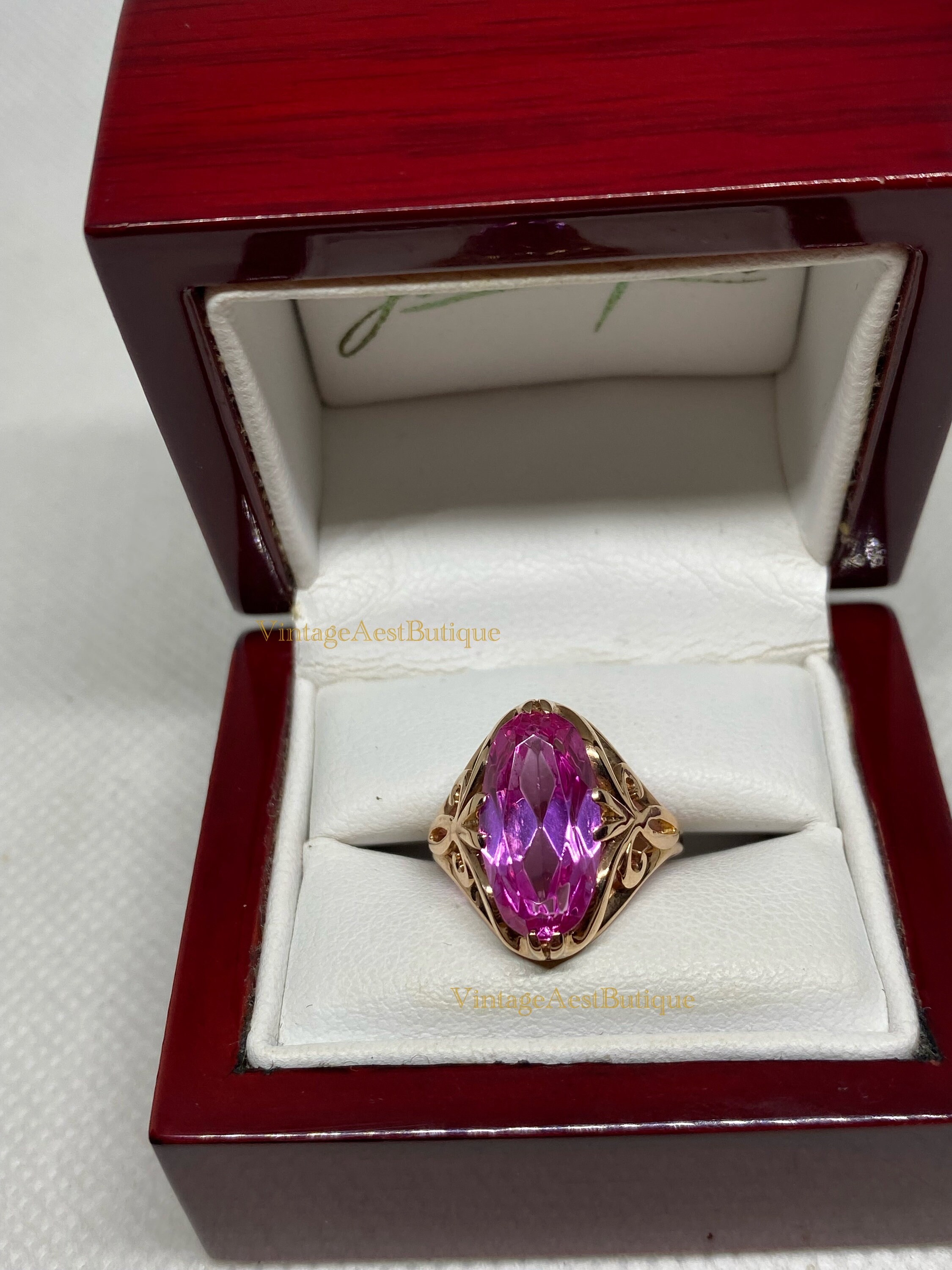 Vintage Original Rose Gold Ruby Ring 583 14KT , Rare Rose Gold Ruby ...